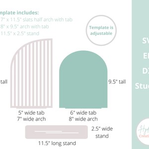 Arch Sign Slats SVG Wedding Template, Social Media Sign, Half Double ...