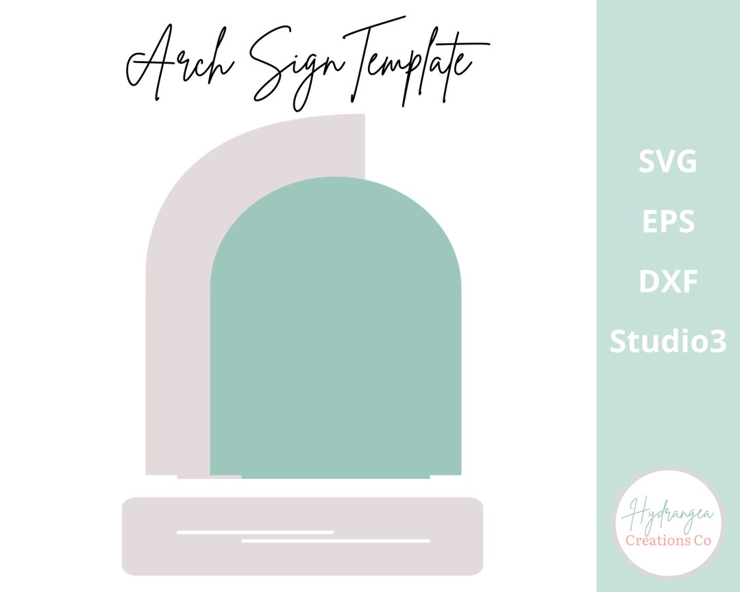 Arch Sign SVG Wedding Template - Social Media Sign - Half Arch Double ...
