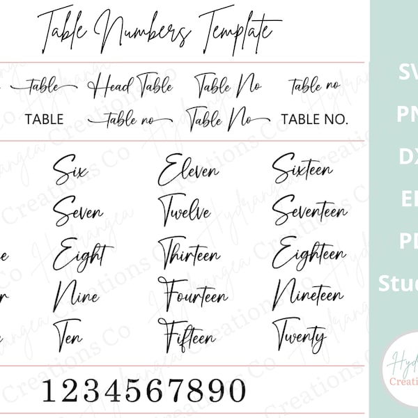 Table Numbers for Wedd - Etsy