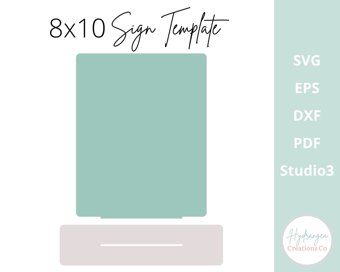 Rectangle Sign With Stand Template 8x10 SVG Wedding Bar - Etsy
