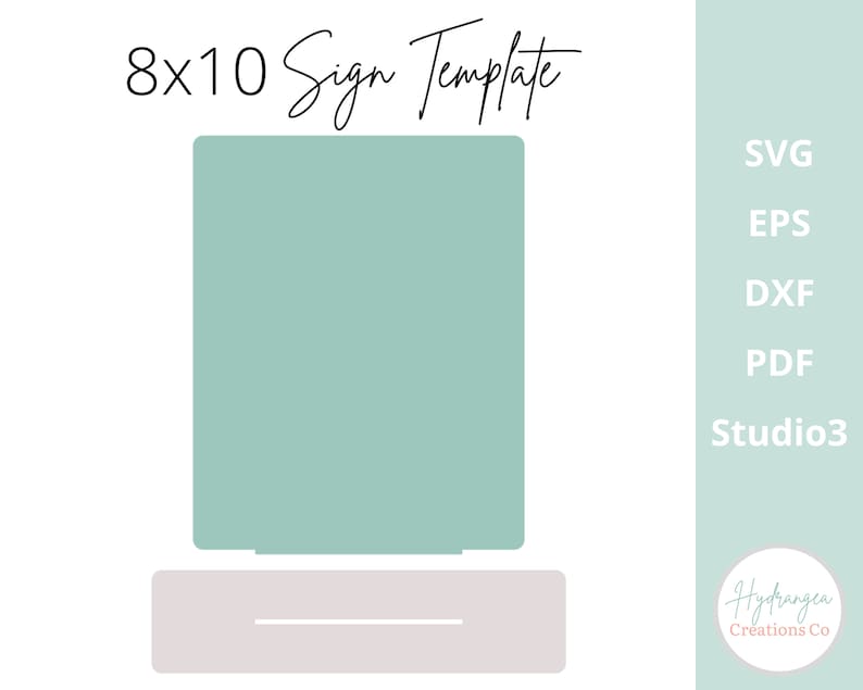 Rectangle Sign With Stand Template 8x10 SVG Wedding Bar - Etsy