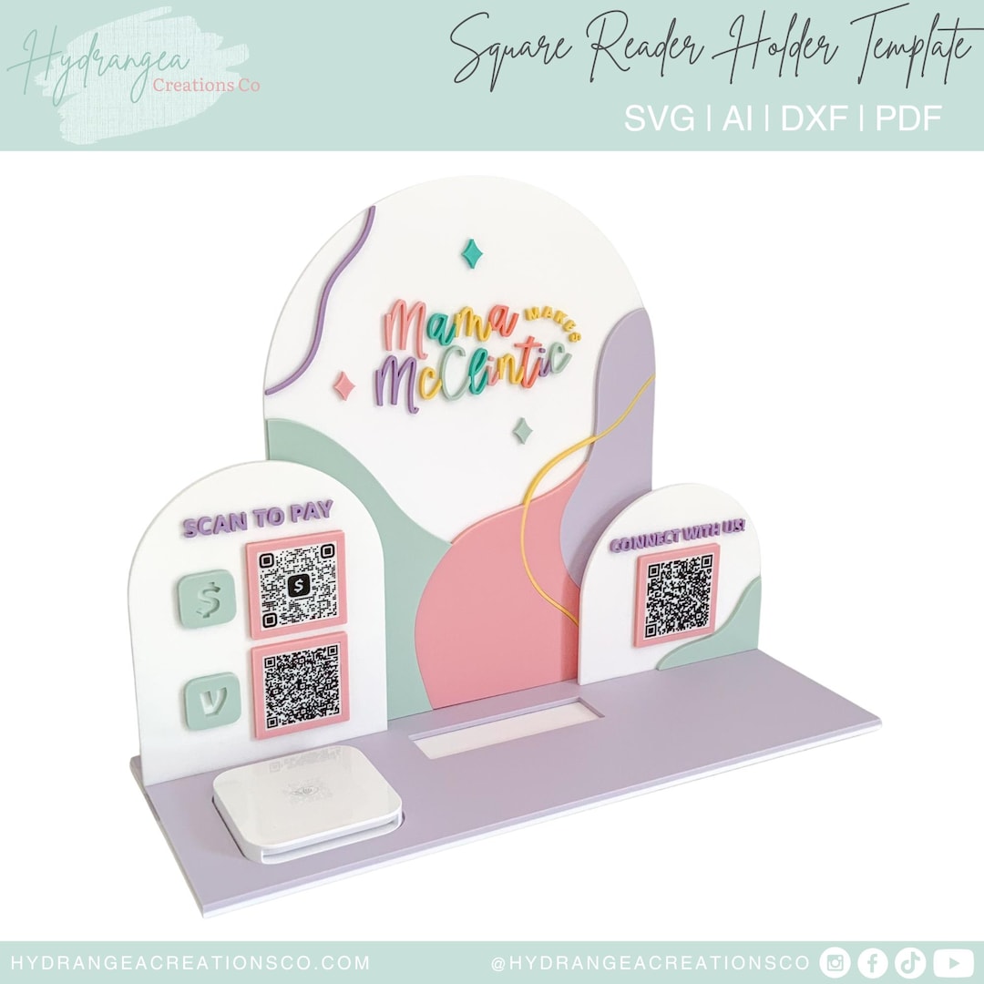 Square Reader Dock Laser File SVG | Market Craft Show Display | Scan to ...