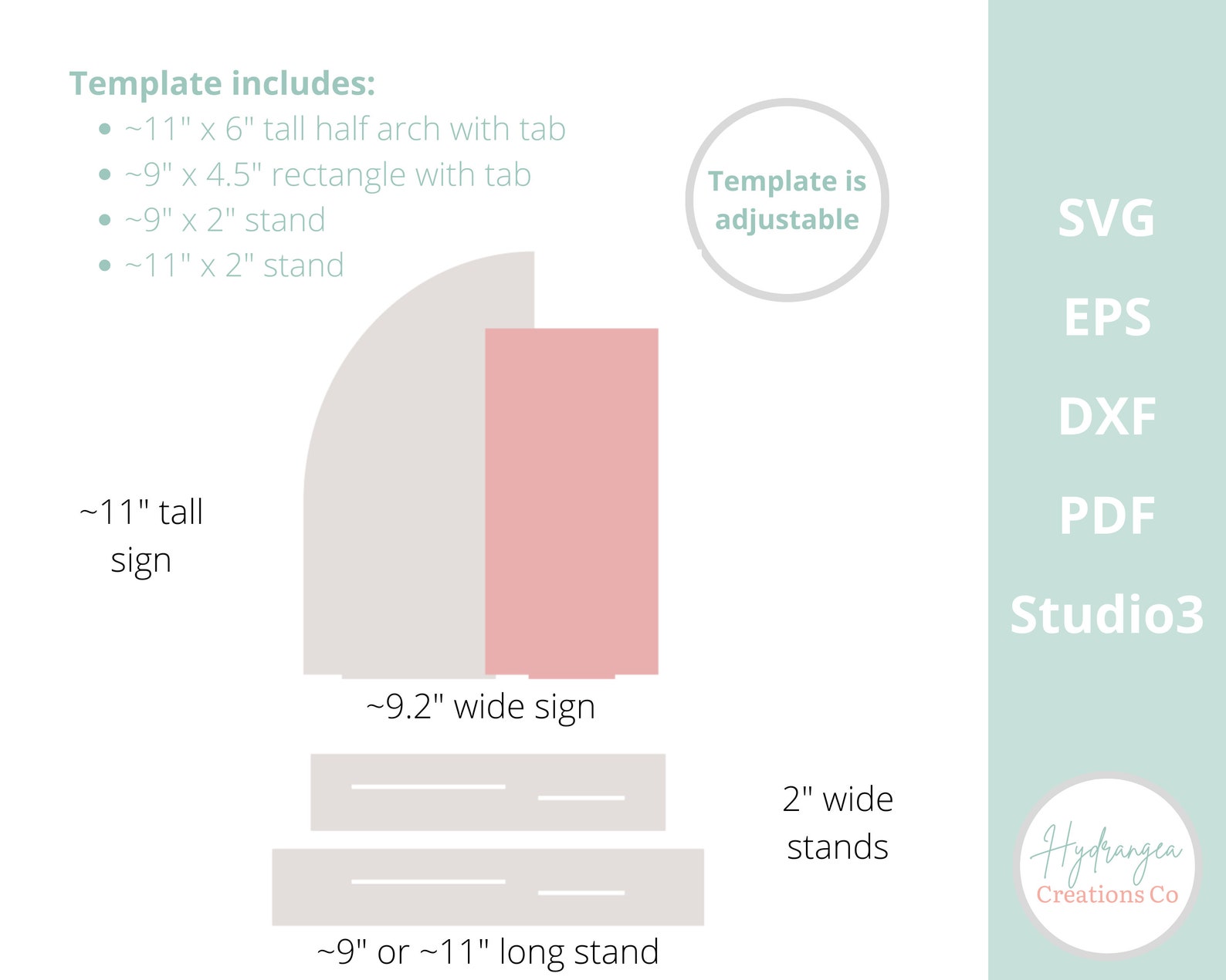 Half Arch Rectangle Sign SVG With Stand Wedding Bar Menu - Etsy