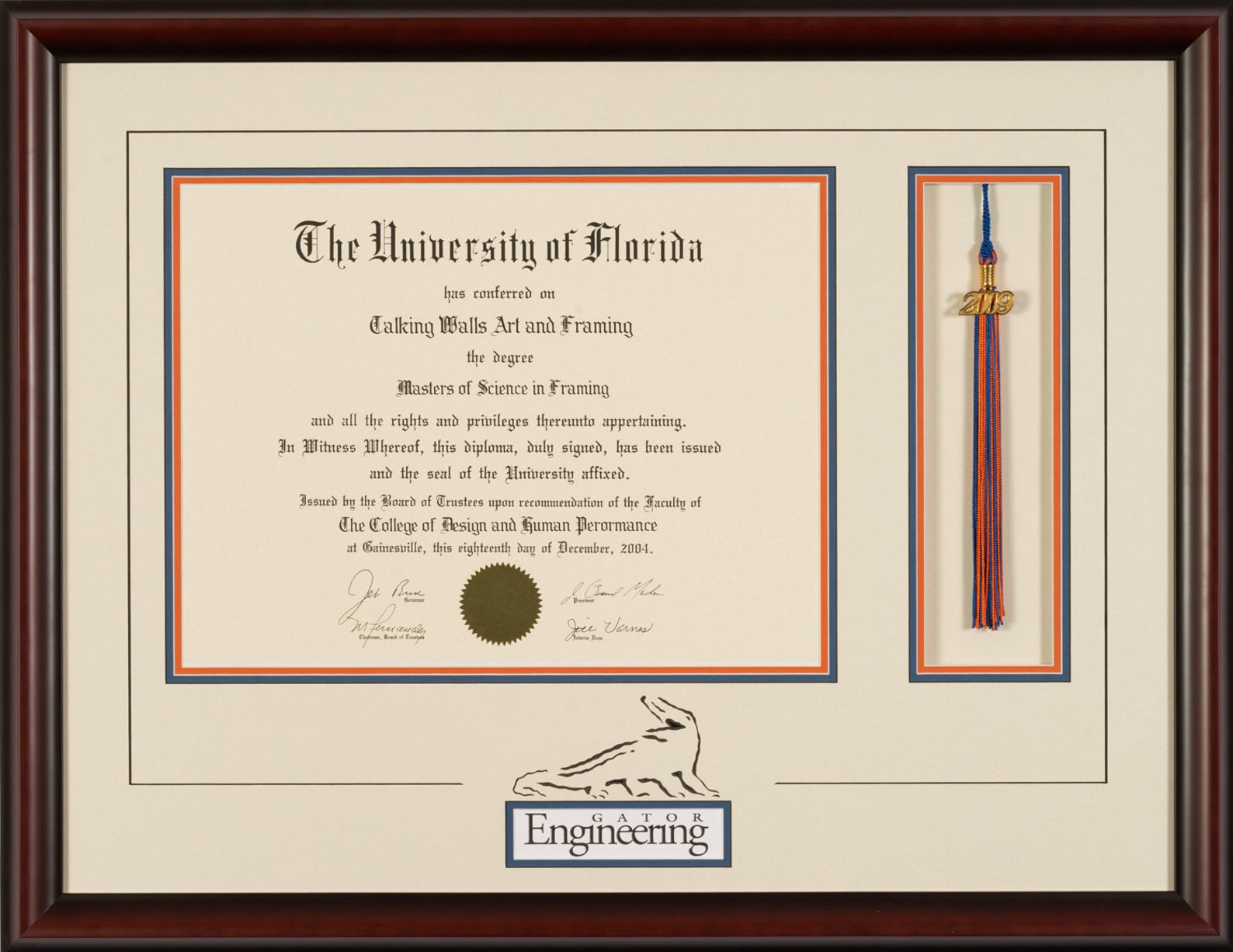 University of Florida Diploma Frame Engineering Department - Etsy