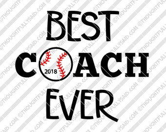 Best Coach Ever baseball design SVG PNG dxf eps files for | Etsy