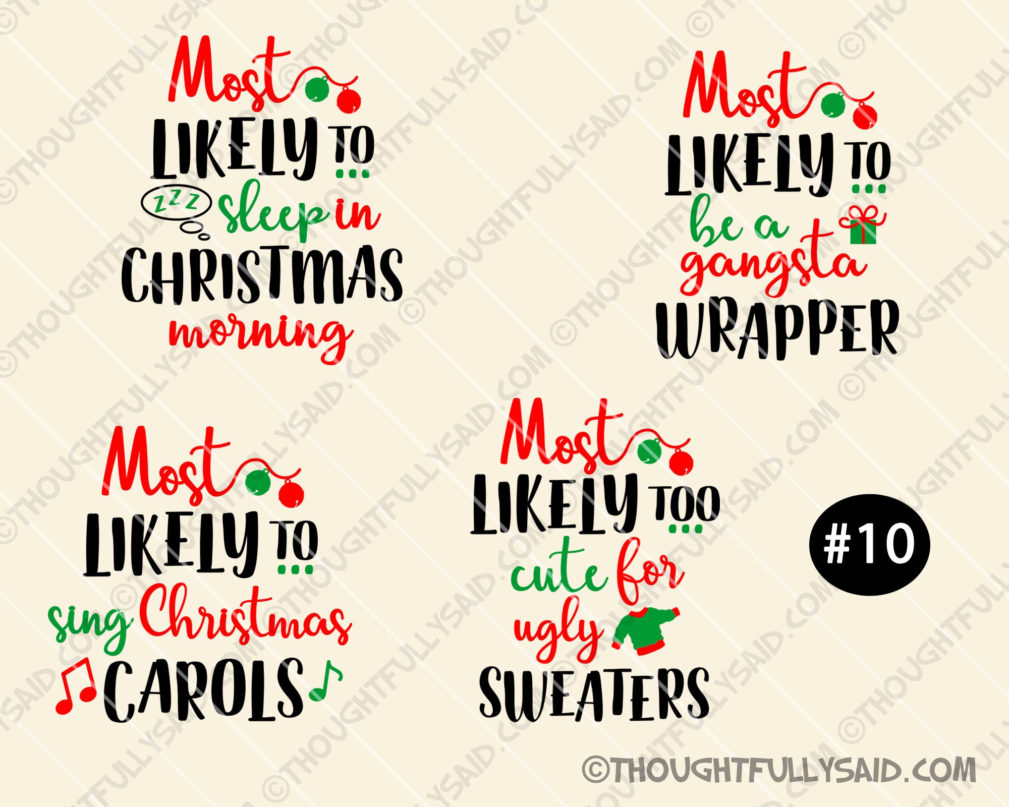 Christmas 4 Pack 10th One Funny SVG Dxf Png Eps Die Cut | Etsy