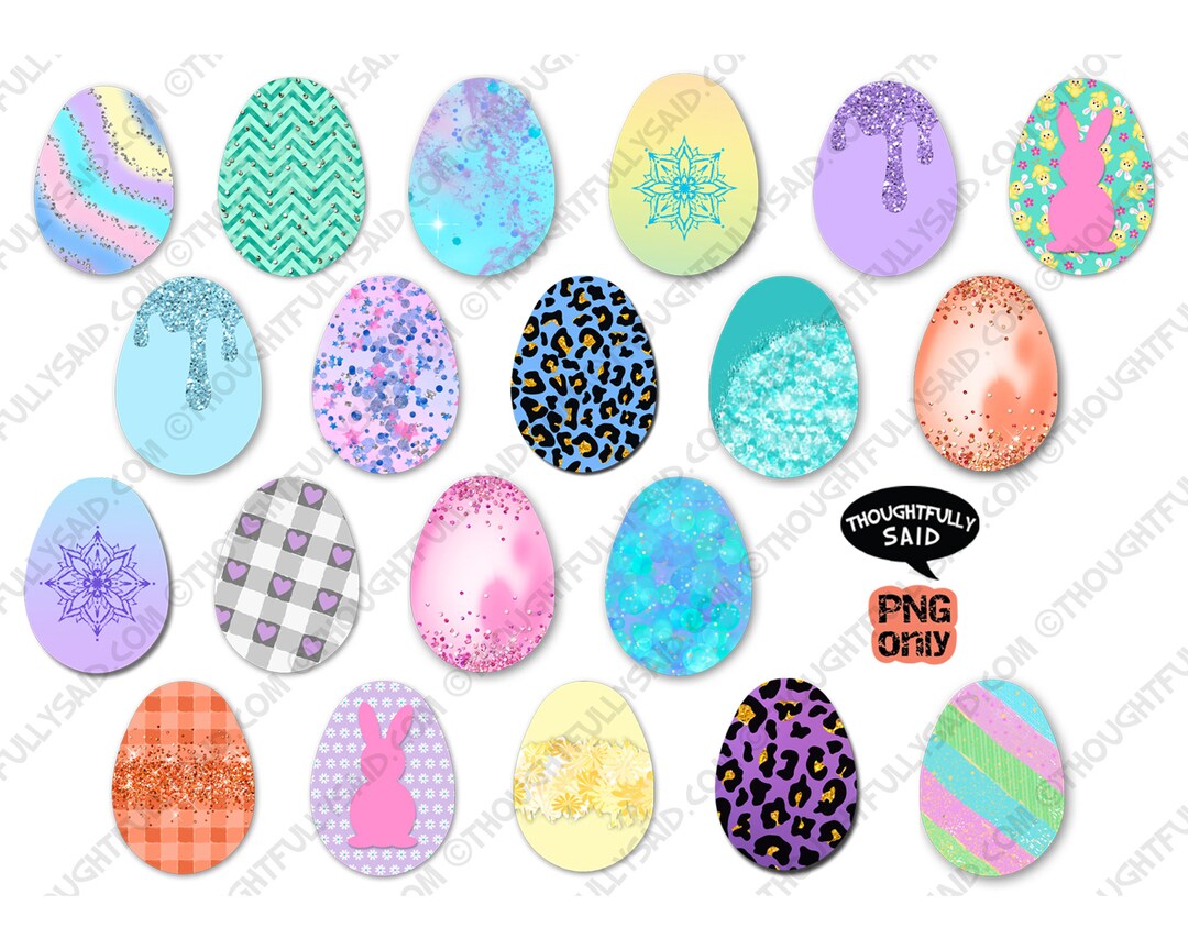Paquete PNG de 20 huevos de Pascua diseños individuales - Etsy México