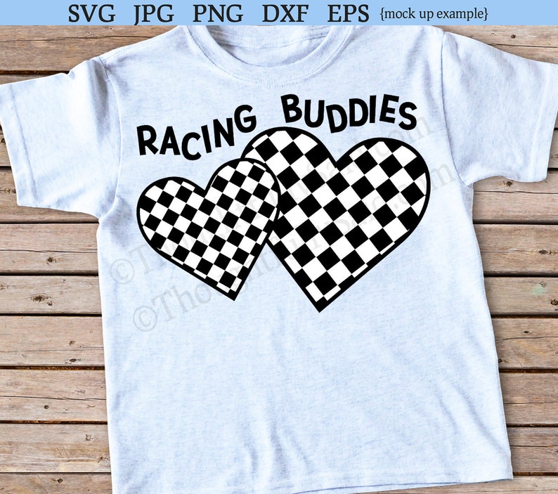 Racing Buddies Checkered Flag Hearts SVG Design Jpg Dxf Png - Etsy