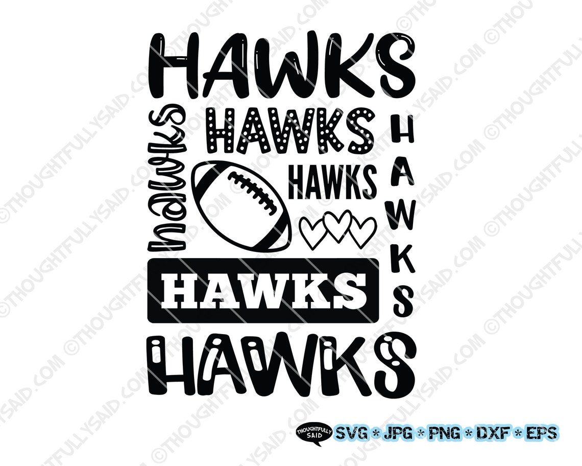 Hawks Football SVG Jpg Png Dxf Eps Vector Cutting Files - Etsy