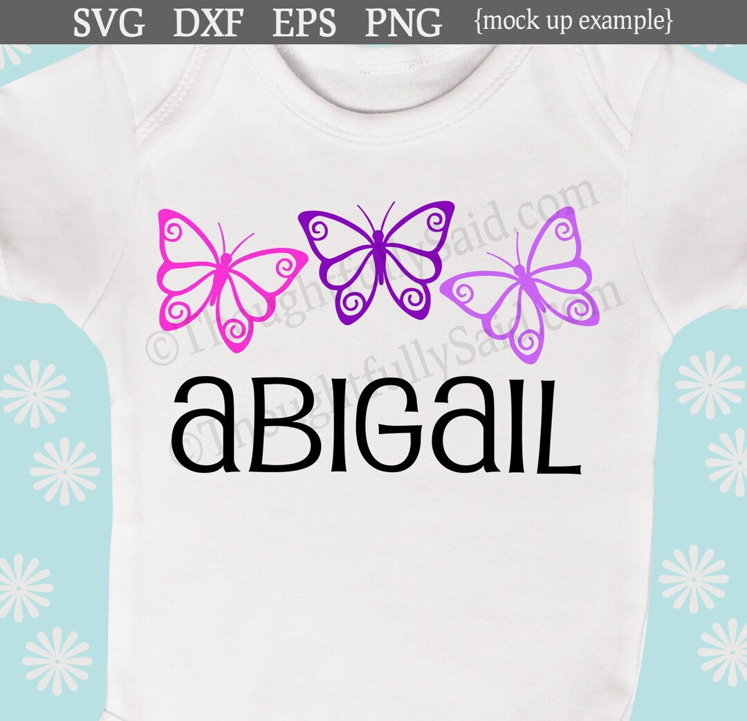 Butterfly SVG Cutting File Design, Kids Name Svg, Dxf, Eps, Png, Vector ...