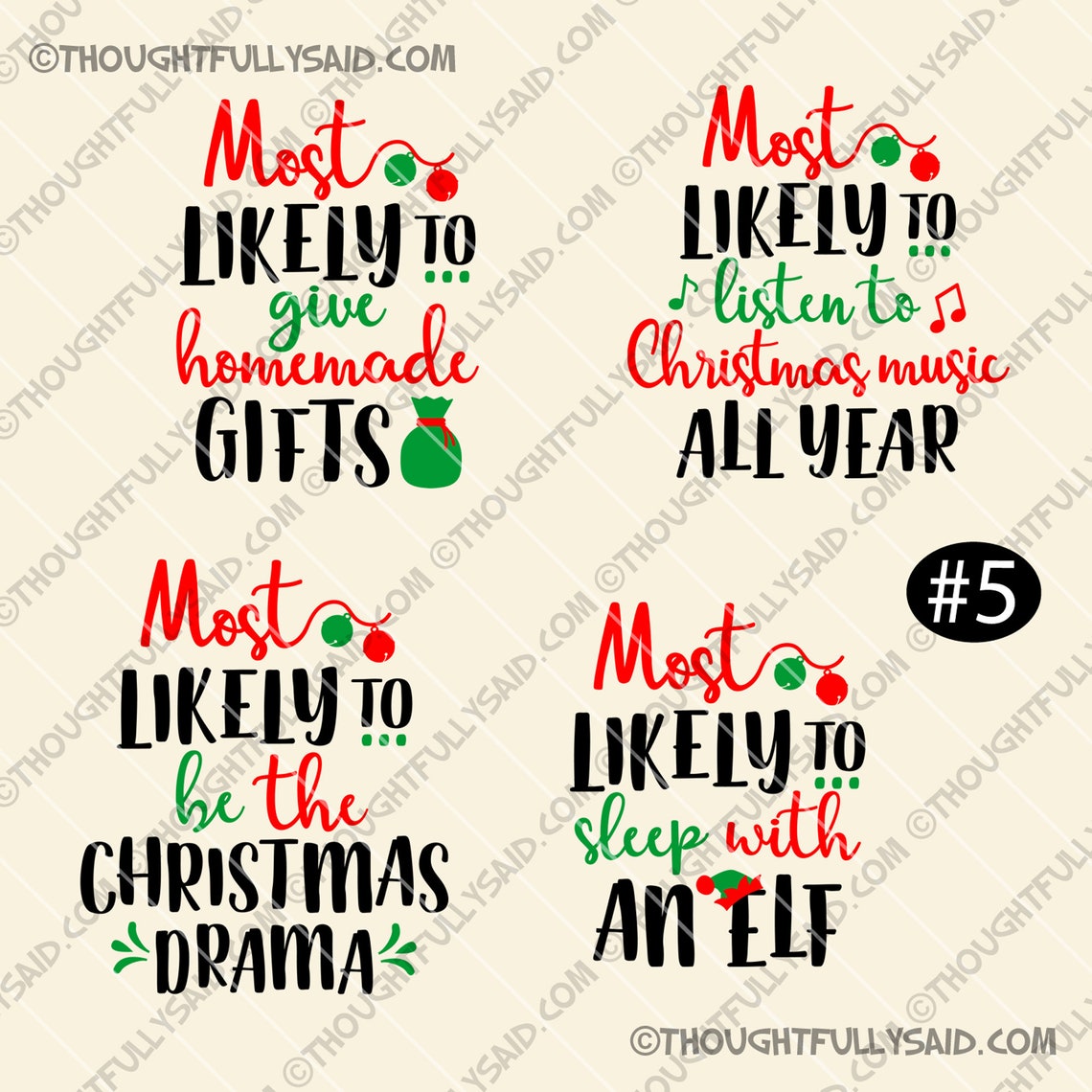 Christmas 4 Pack (5th One!) Funny SVG Dxf Png Eps Die Cut Design Files ...