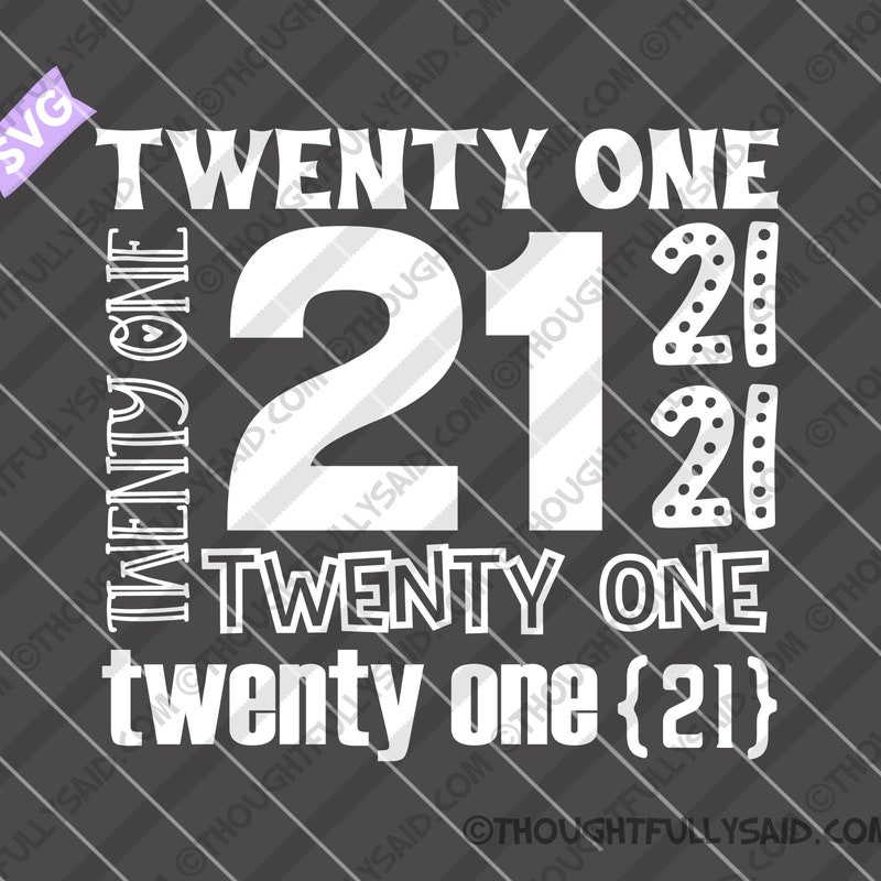 21st Birthday Svg - Etsy