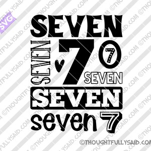 Seven Year Old Birthday SVG File Design Files, Dxf Png Eps Vector, 7 ...