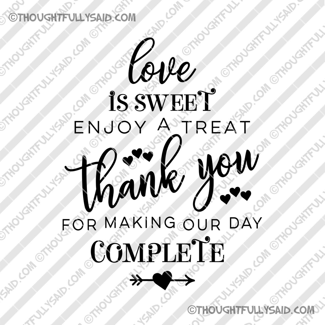 Love is Sweet Enjoy a Treat SVG Dxf Png Eps Vector Die Cutting Wedding ...