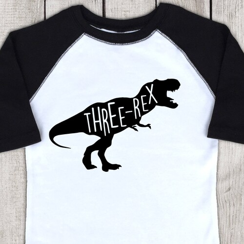 Three Rex Shirt T Rex Dinosaur Birthday Shirt for a Three Year | Etsy