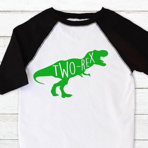 Two Rex Birthday Shirt 2nd Birthday Boy Dinosaur Shirt - Etsy