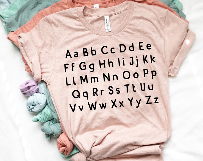 Alphabet Shirt, Elementary School Teacher Shirt, Teacher Shirts ...