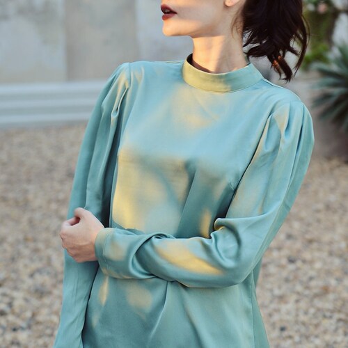 Silk Blouse Long Sleeve Women Silk Shirt Silk Tops Women - Etsy