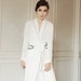 Women Silk Robe - Robe With Piping Line - Elegant Bridal Robe - Black ...