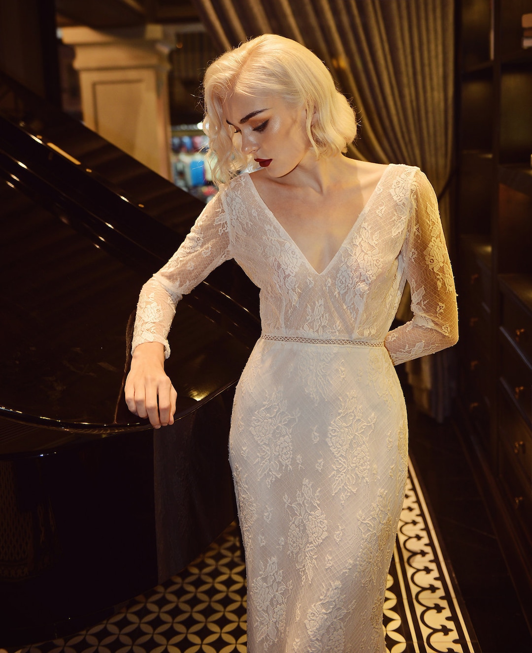 Lace Simple Bridal Gown - Lace Wedding Dress - Lace Mermaid Dress With ...