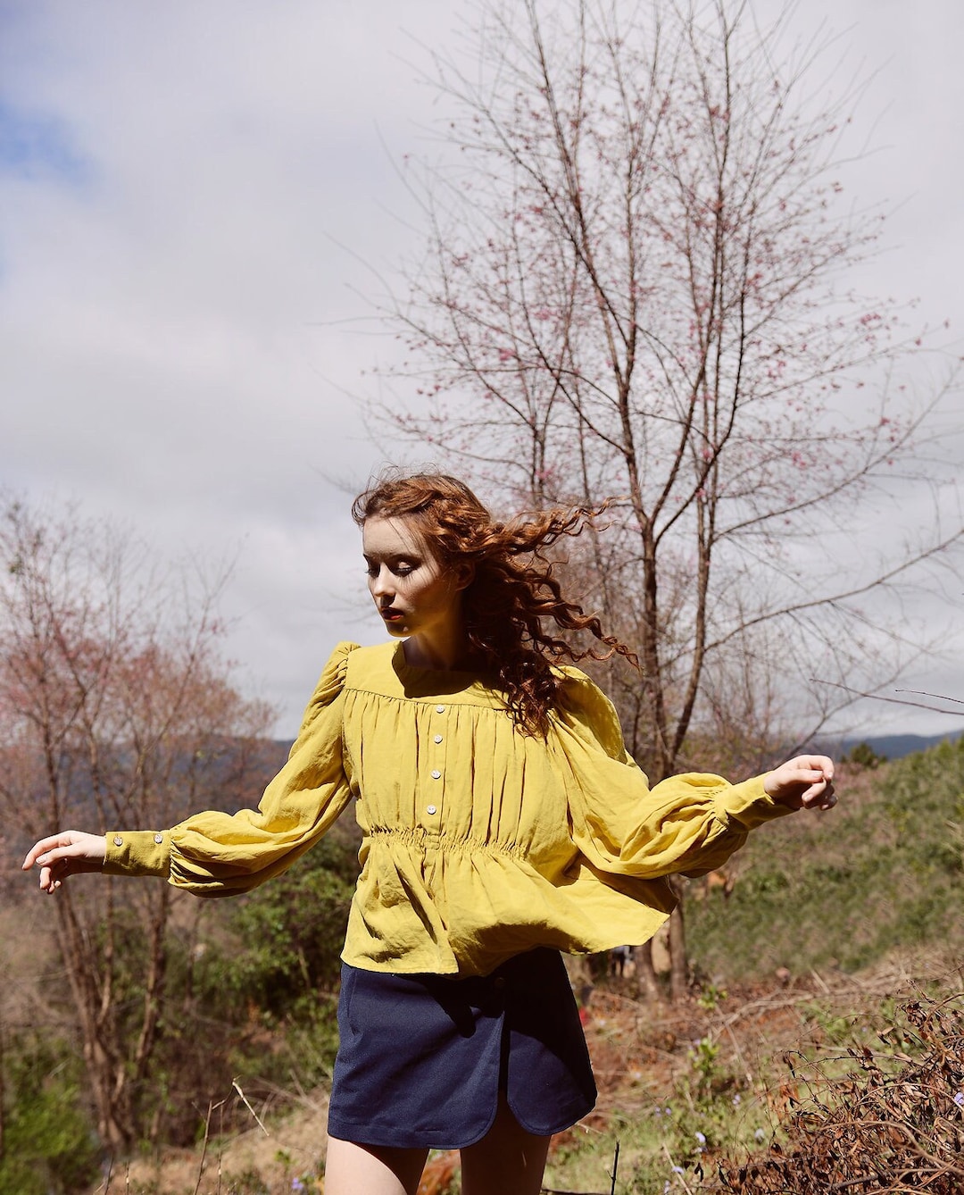 Long Sleeve Top Women - Fall Autumn - Cotton Blouse Women - Long ...