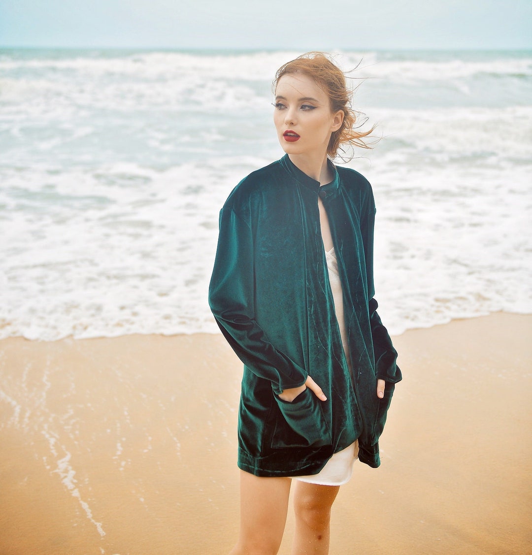 Women Cardigan Velvet - Classic Velvet Cardigan - Long Sleeve Jacket ...