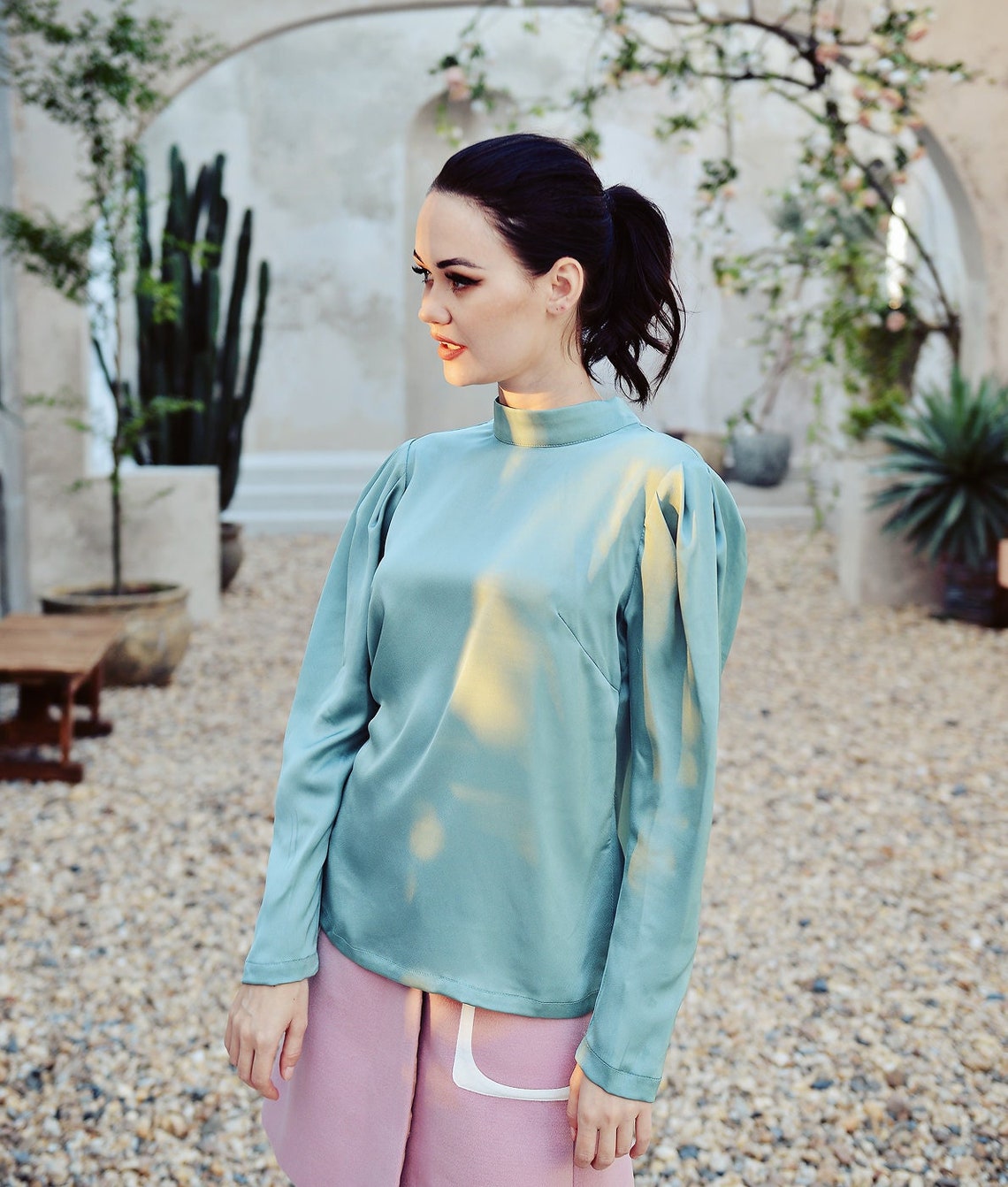 Silk Blouse Long Sleeve - Women Silk Shirt - Silk Tops Women - Etsy