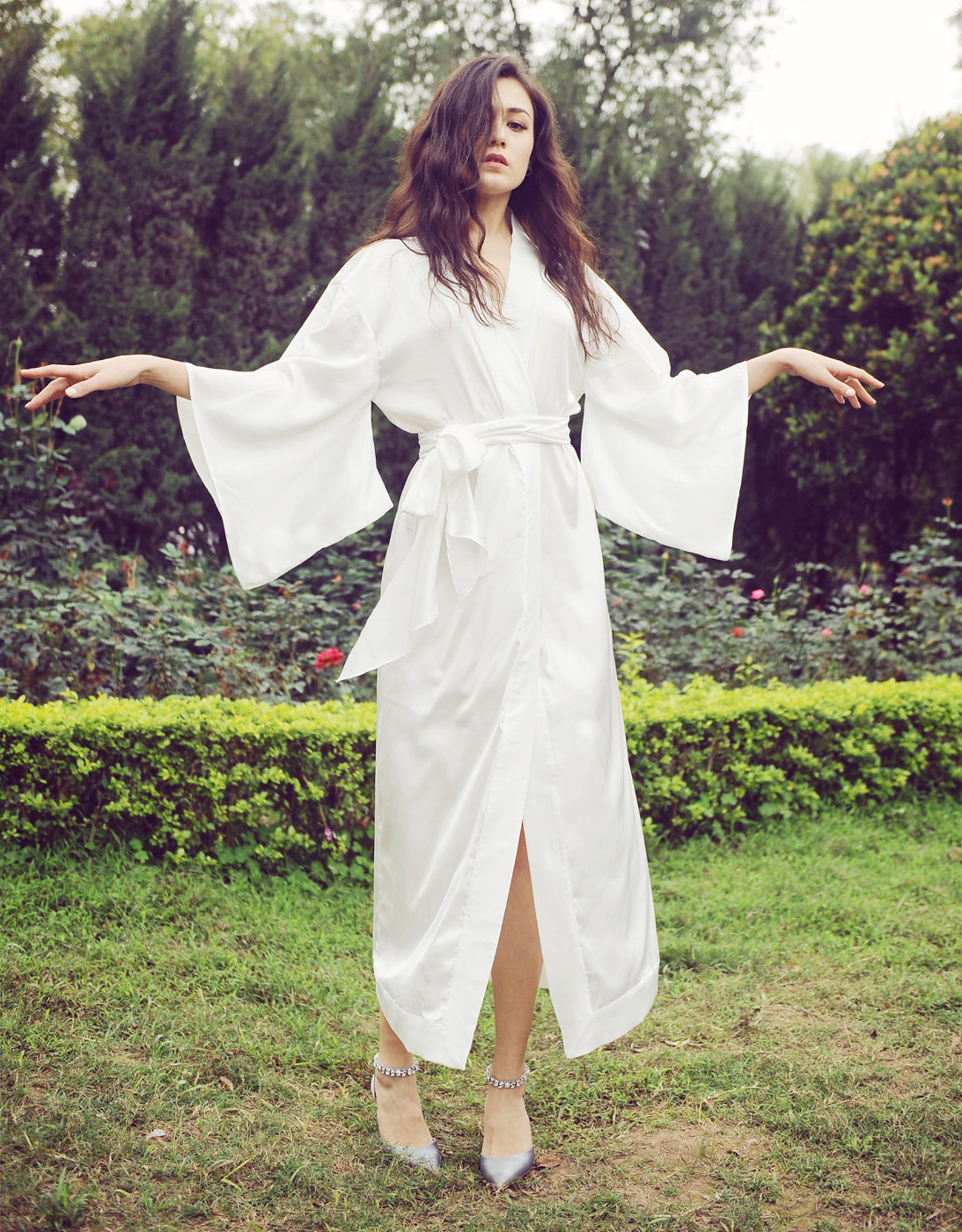 Kimono Silk Robe Silk Bridal Kimono 100% Silk Robe - Etsy