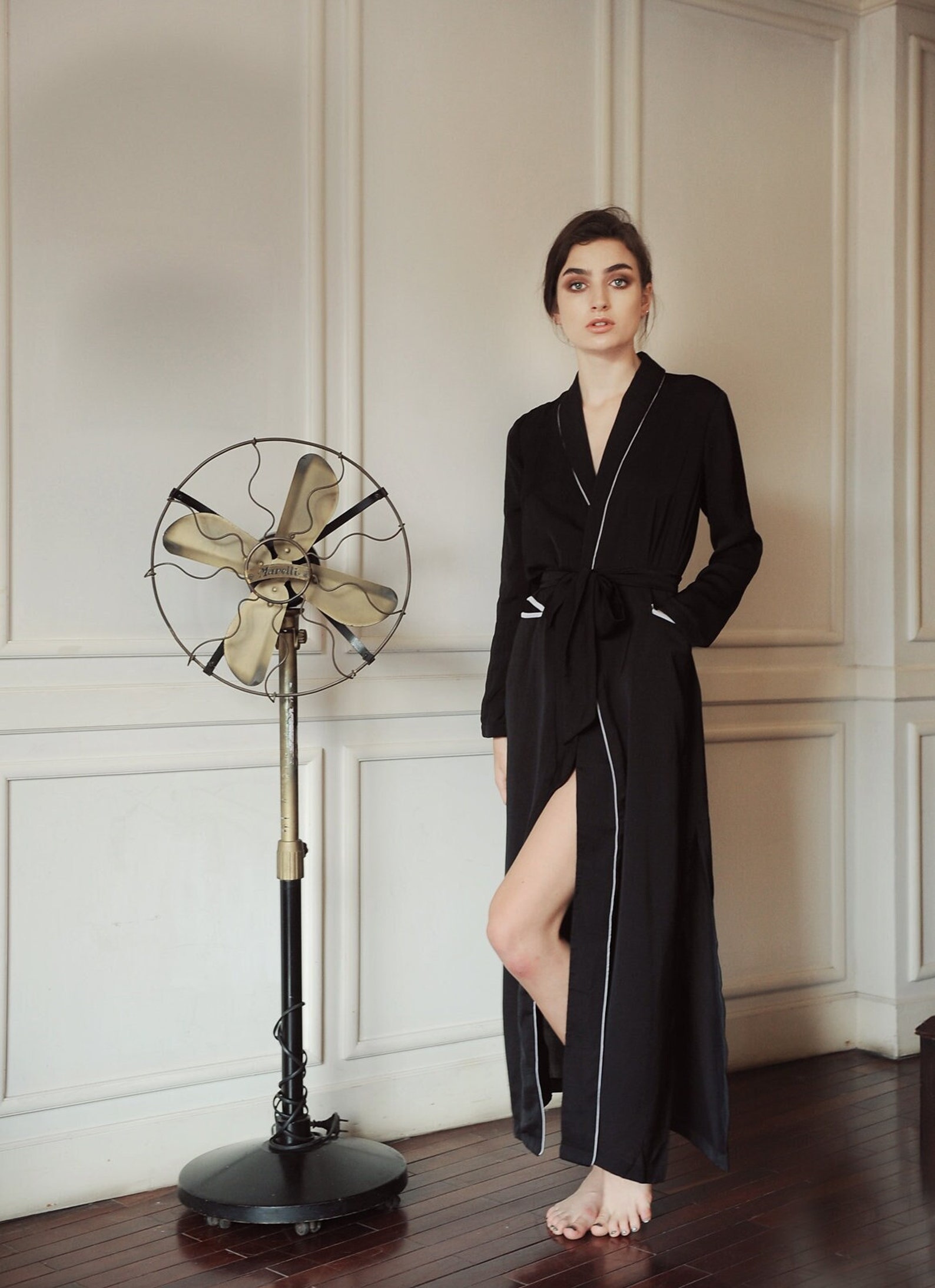 Women Silk Robe Robe With Piping Line Elegant Bridal Robe - Etsy