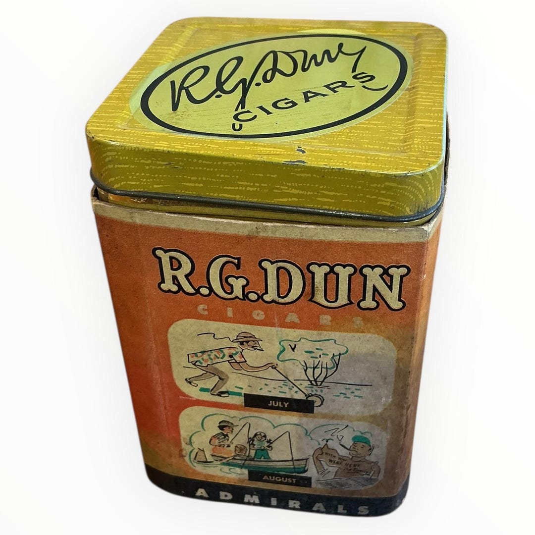 Vintage RG Dun Cigars Cardboard Canister Ohio Factory 35 Admirals ...