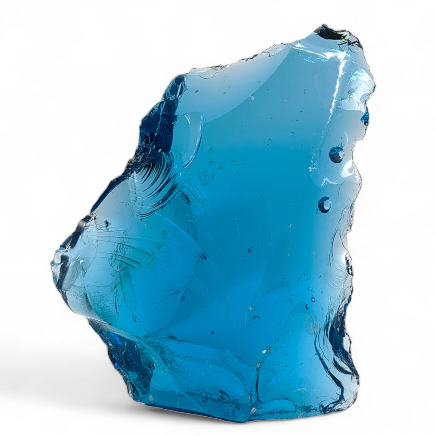 Art Glass Cullet Sculpture Glowing Federal Blue Manganese Glass 4GX16 ...