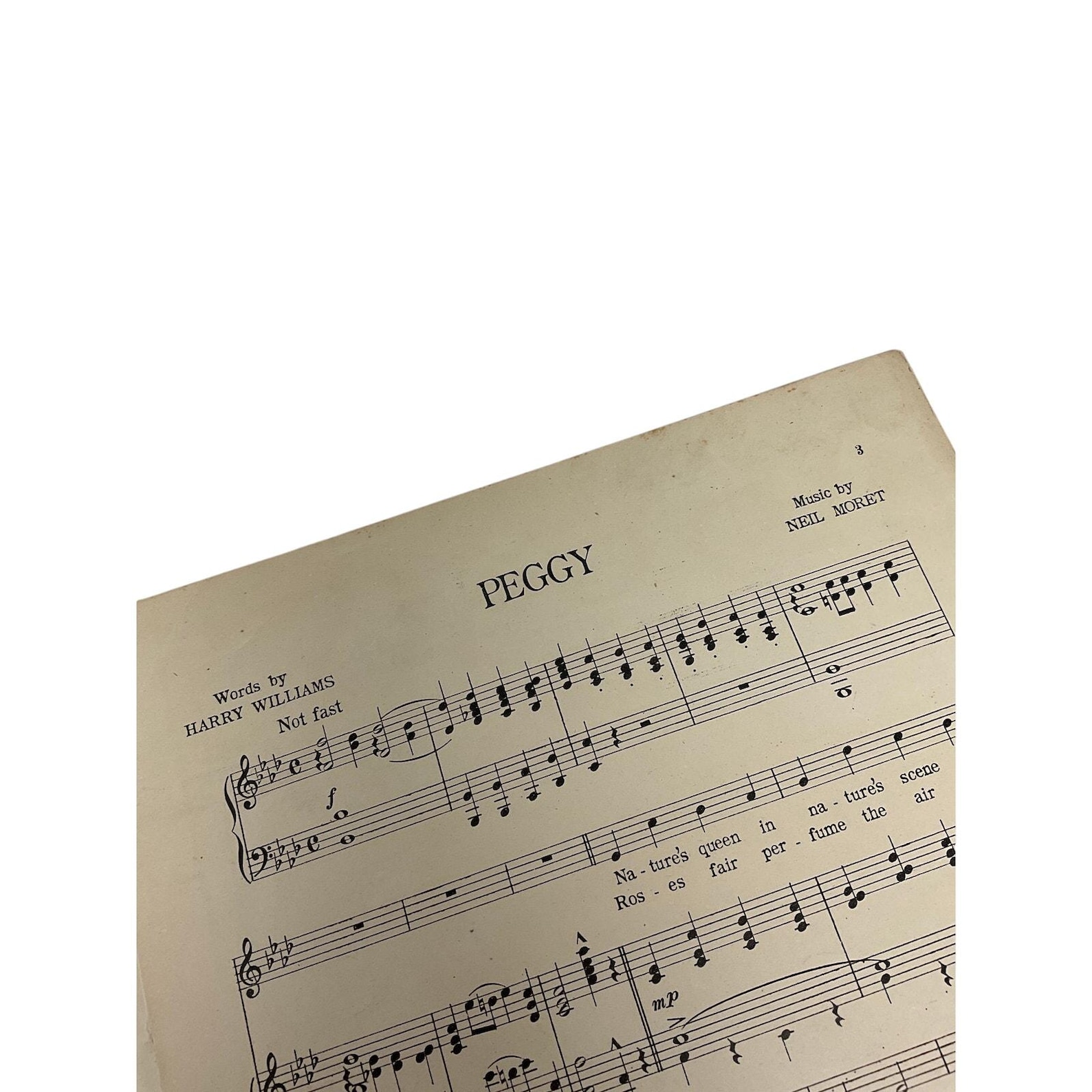 Peggy Sheet Music 1919 Harry Williams Neil Moret Frederick Manning - Etsy