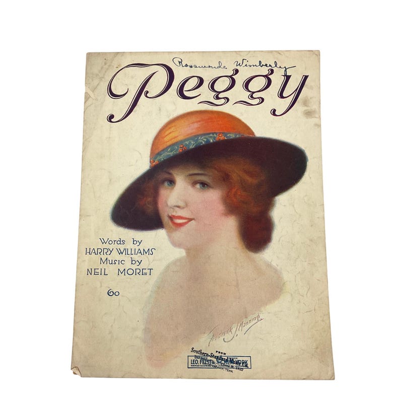 Peggy Sheet Music 1919 Harry Williams Neil Moret Frederick Manning - Etsy
