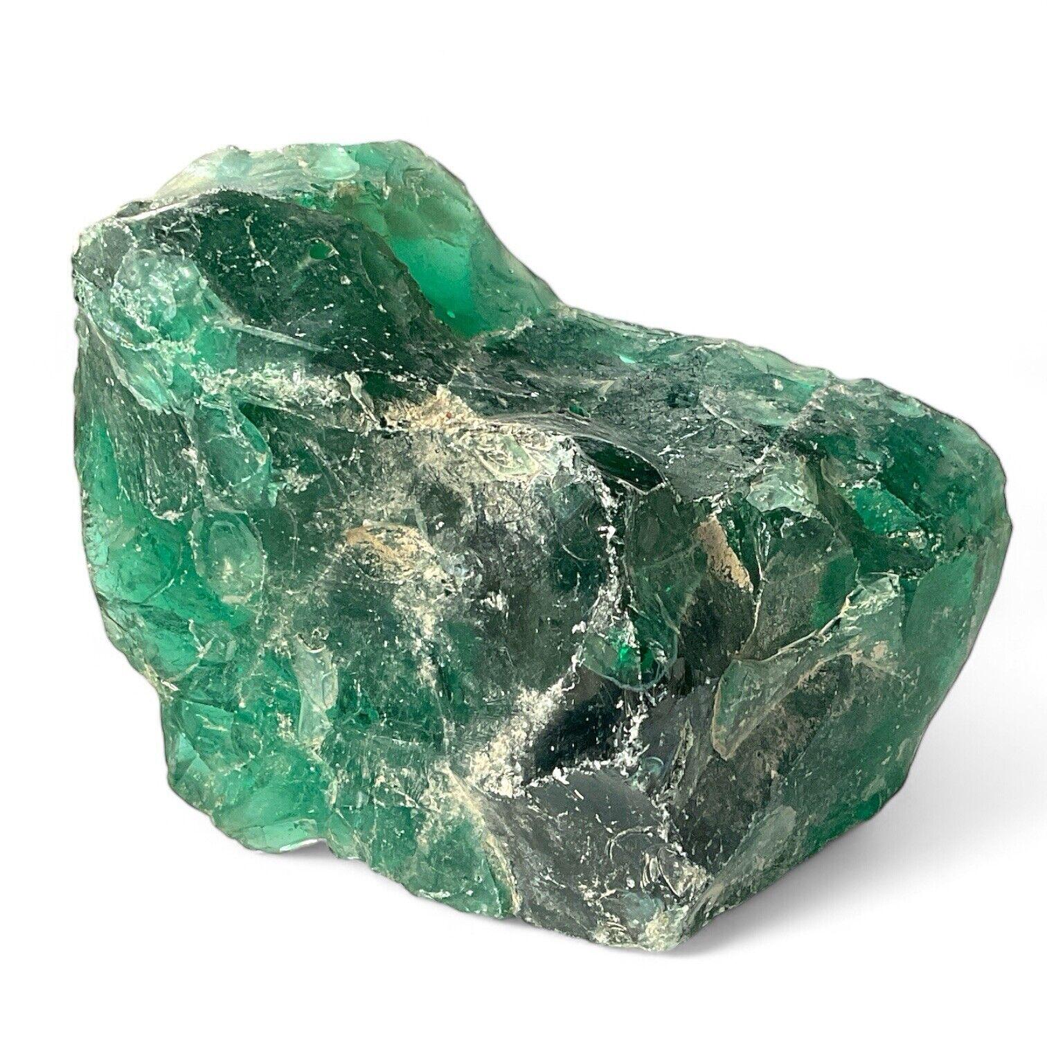 Emerald Green Translucent Art Glass Cullet Glowing Manganese Slag Glass ...