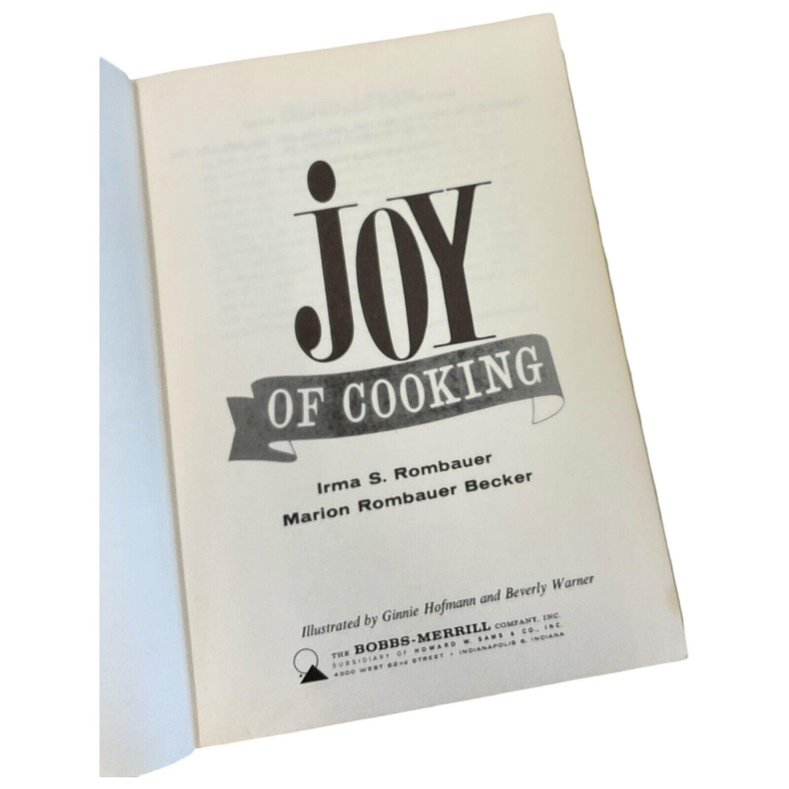 Joy of Cooking Rombauer 1964 Illustrated Classic Cookbook Vintage Bobbs ...