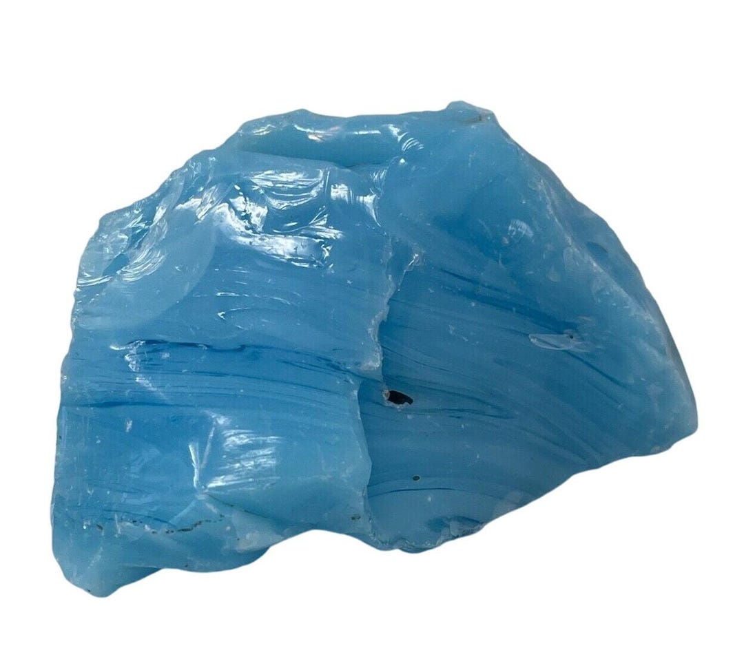 Satin Blue Opaque Art Glass Cullet Layered Swirl Slag #5L98 - Etsy