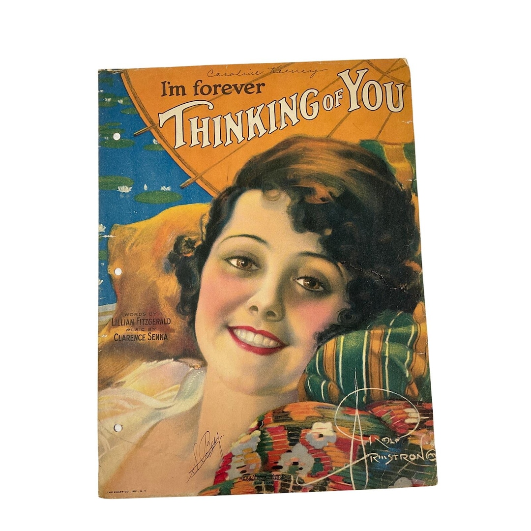 Im Forever Thinking of You Sheet Music 1919 Lillian Fitzgerold Clarence ...