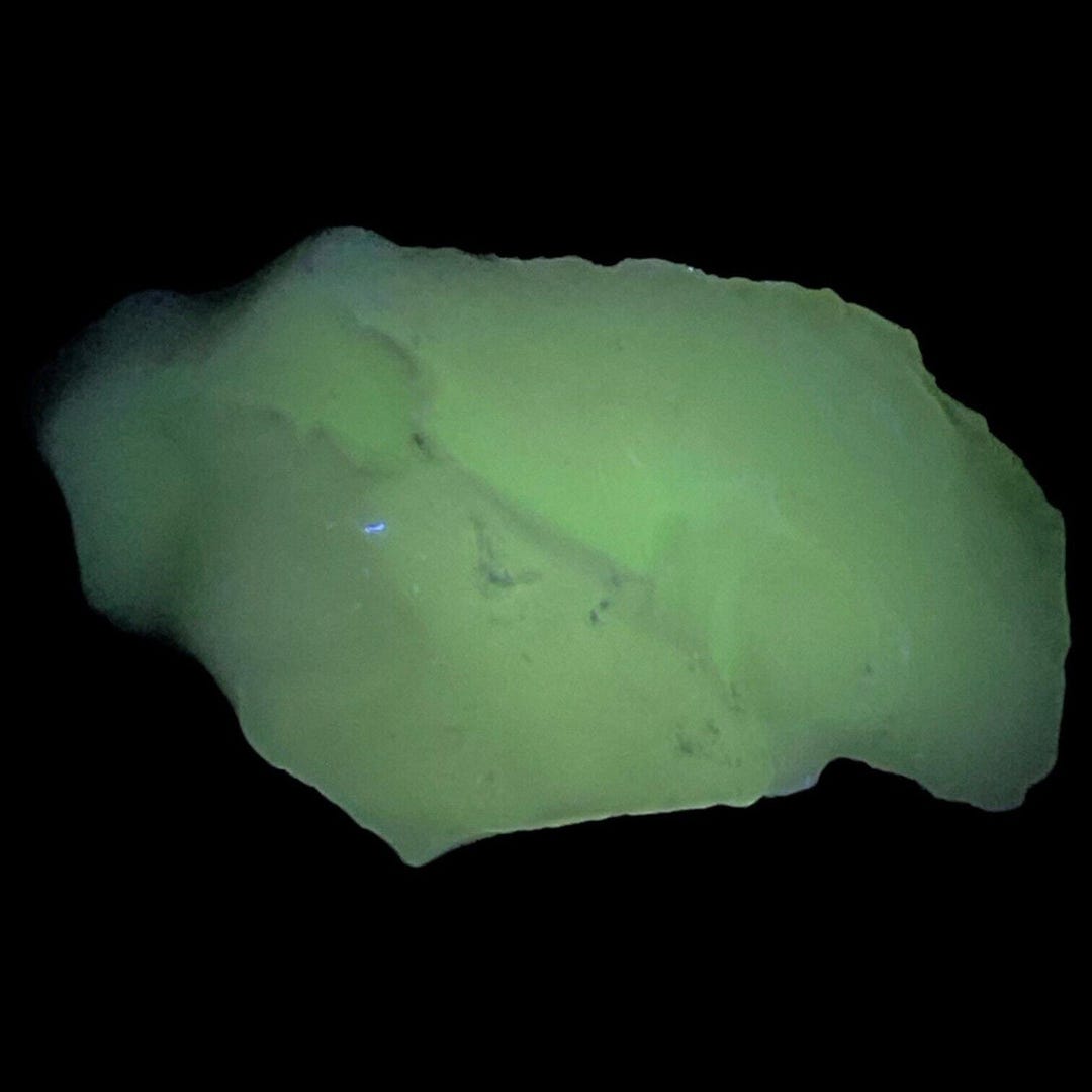 Green Aqua Layered Art Glass Cullet Glowing Manganese Slag Glass #5GX31 ...