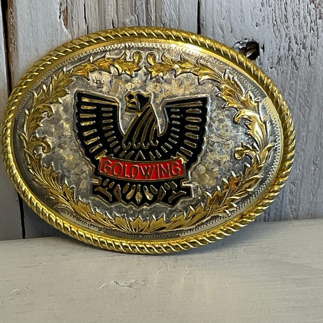 Gold Wing Belt Buckle Honda Motorcycle Biker Retro Moto Gear Vintage ...