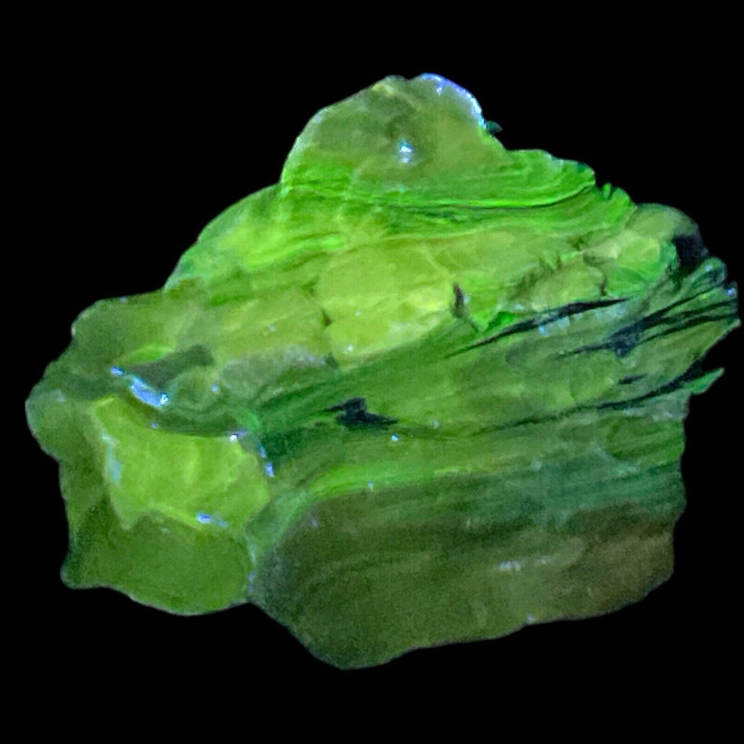 Gray Clear Art Glass Cullet Glowing Swirl Layered Manganese Slag Glass ...