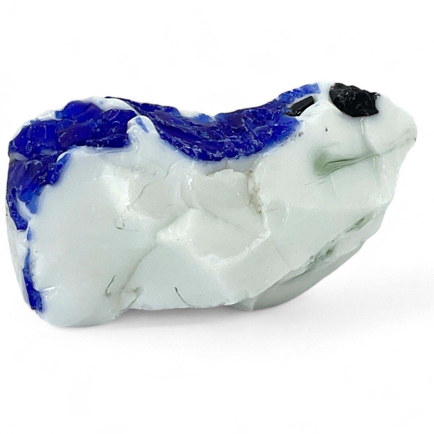 White Milk Cobalt Infused Art Glass Cullet Glowing Manganese Slag Glass ...
