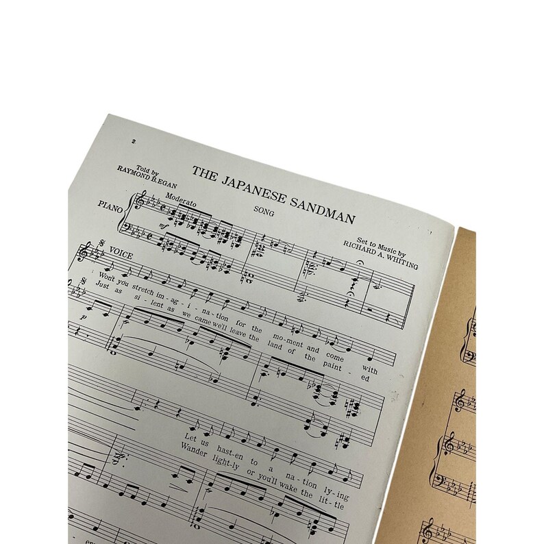The Japanese Sandman Song Sheet Music Raymond Egan Richard Whiting - Etsy