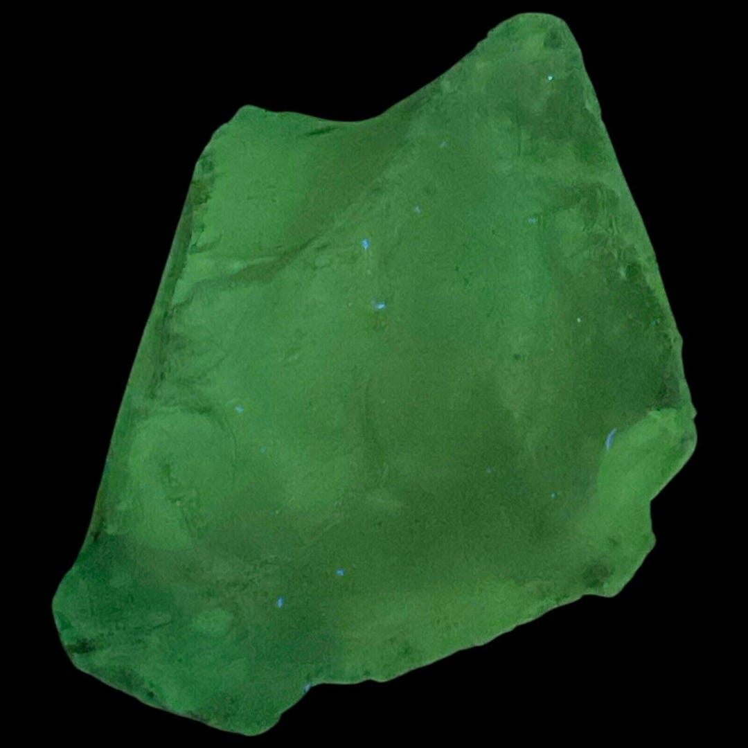 Satin Blue Translucent Art Glass Cullet Glowing Manganese Slag Glass ...