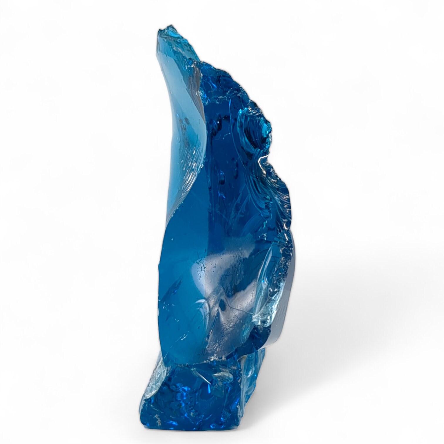 Art Glass Cullet Sculpture Glowing Federal Blue Manganese Glass 4GX16 ...