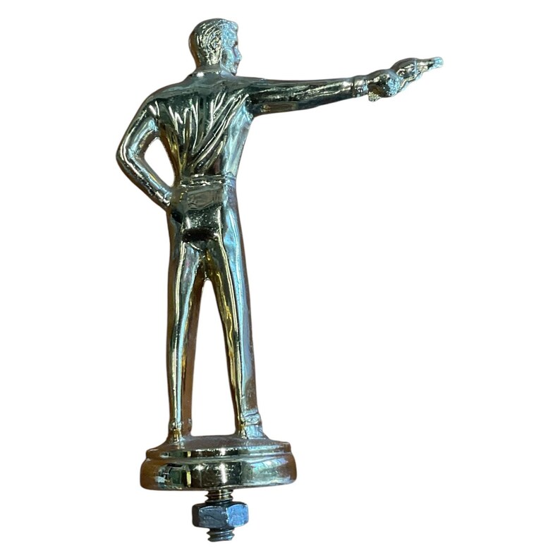 Vintage Male Pistol Shooting Trophy Topper Figurine Gold Tone Metal - Etsy