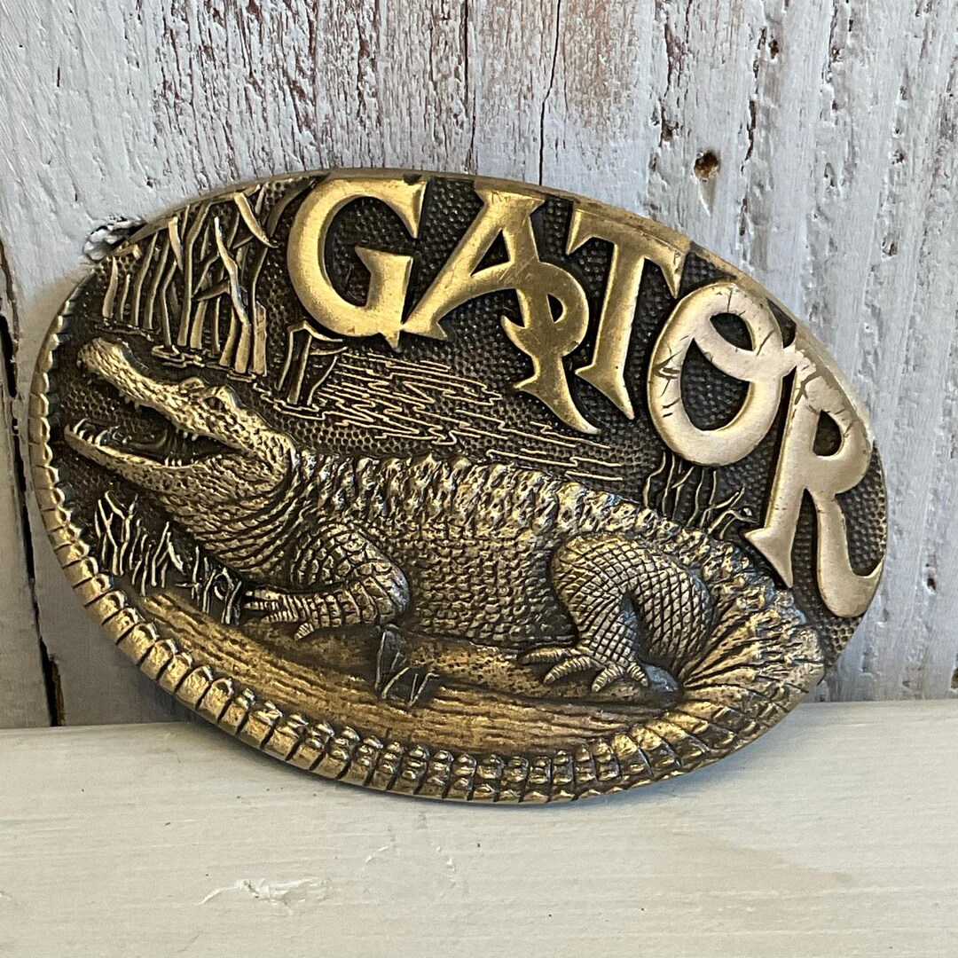 Brass Gator Belt Buckle Award Design Medals Engraved on Back - Etsy
