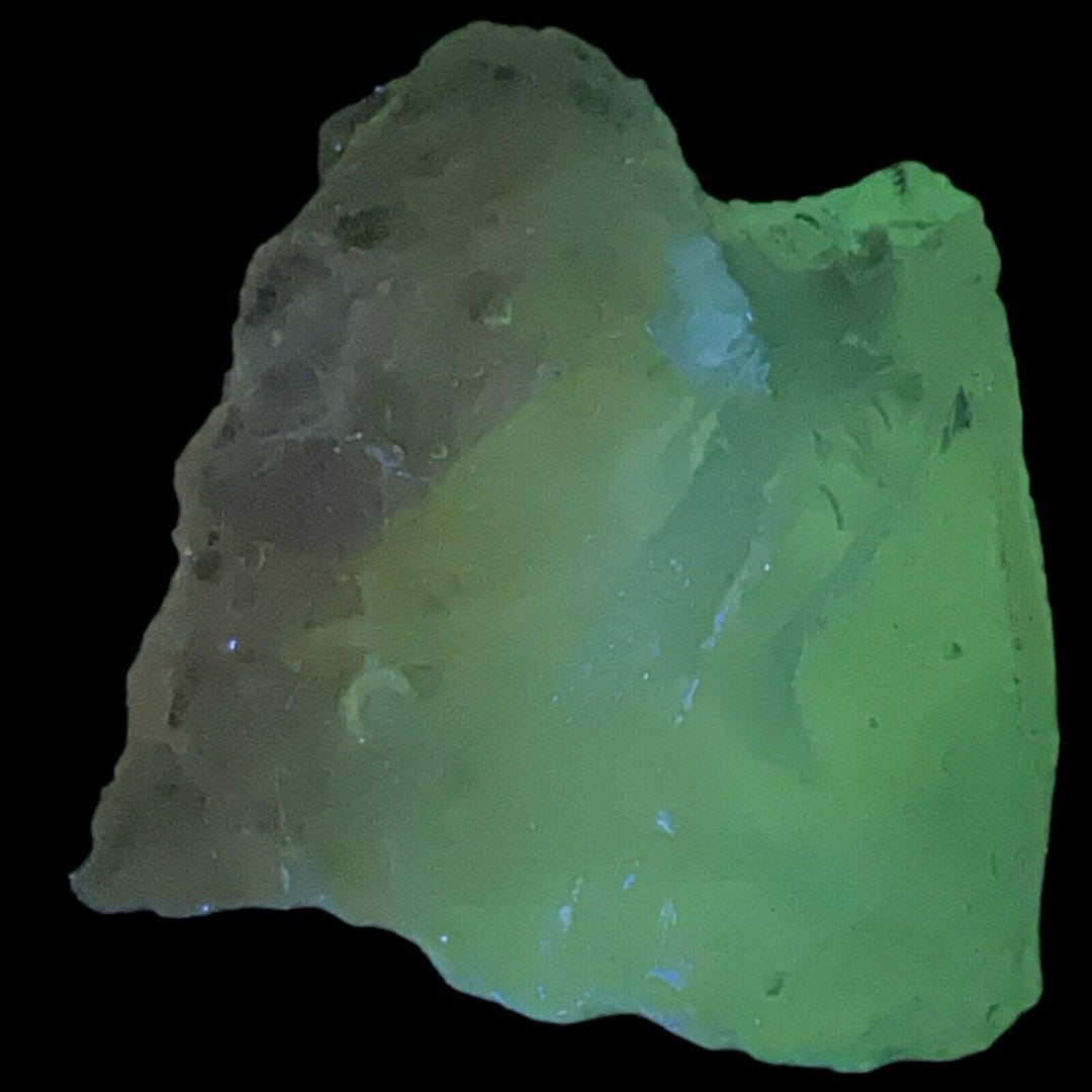 Yellow Green Depression Art Glass Cullet Glowing Manganese Slag Glass ...