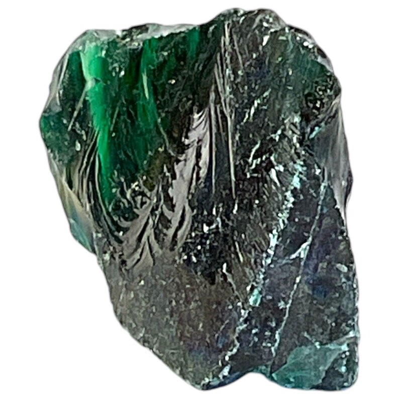 Emerald Green Layered Art Glass Cullet Glowing Manganese Slag Glass ...