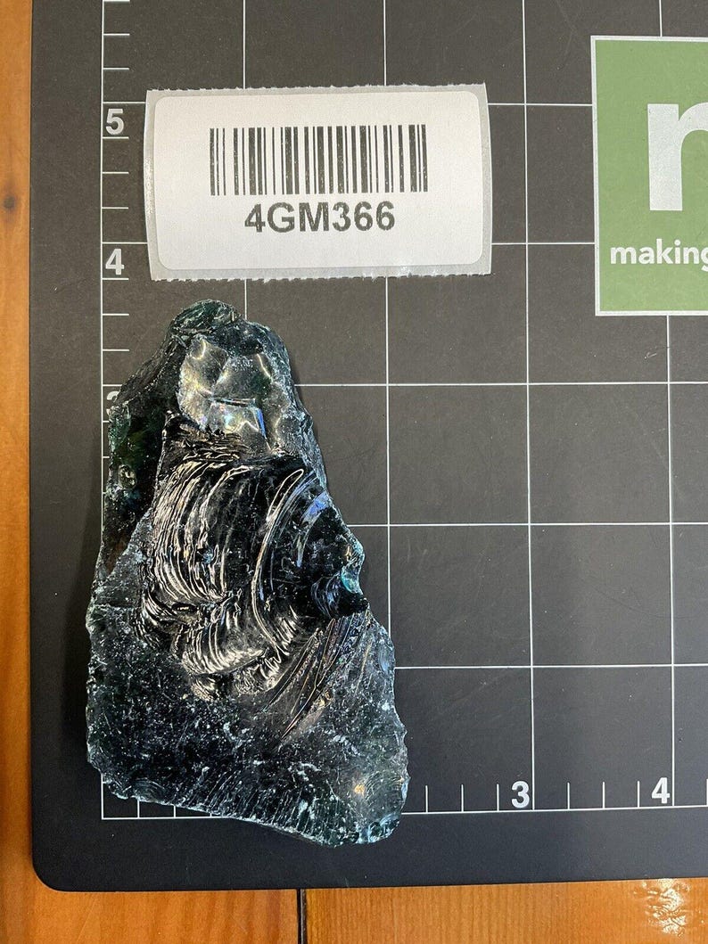 Emerald Green Layered Art Glass Cullet Glowing Manganese Slag Glass ...