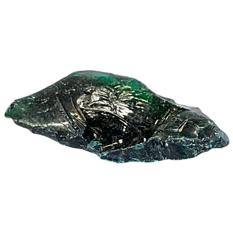 Emerald Green Layered Art Glass Cullet Glowing Manganese Slag Glass ...